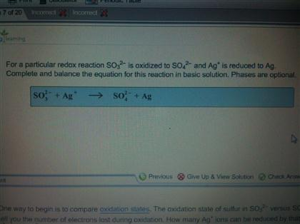 Solved For a particular redox reaction SO32– is oxidized to | Chegg.com