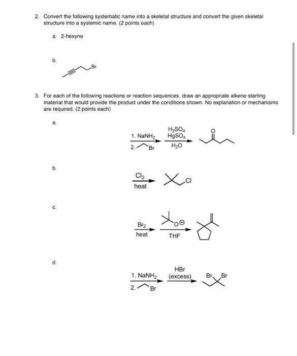 Solved 2. Convert the following systematic name into a | Chegg.com
