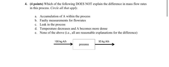 Solved (4 points) Which of the following DOES NOT explain | Chegg.com