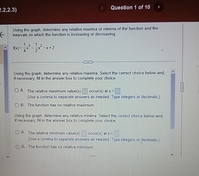 Solved 2,2,2,3Question 1 ﻿of 10Using the graph, determine | Chegg.com