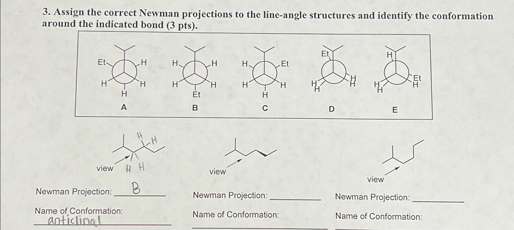 Solved Assign the correct Newman projections to the | Chegg.com