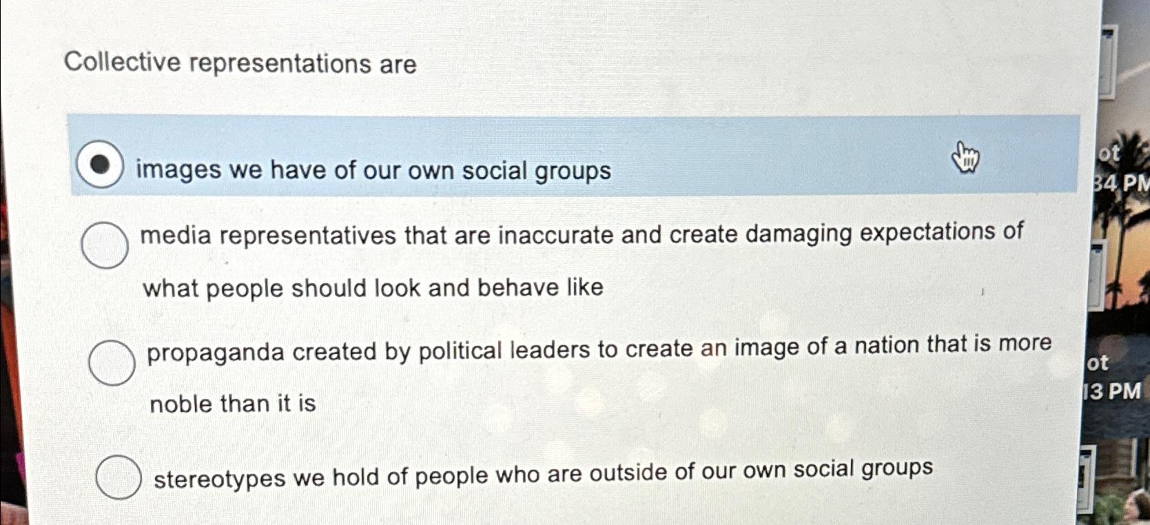 Solved Collective representations areimages we have of our | Chegg.com