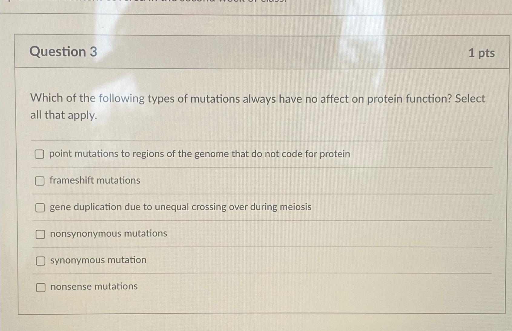 Solved Question 31 ﻿ptsWhich of the following types of | Chegg.com