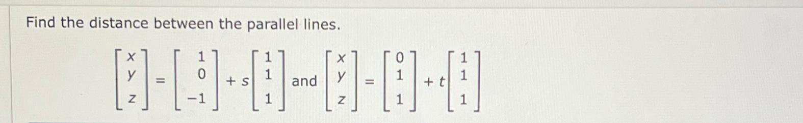 Solved Find the distance between the parallel | Chegg.com