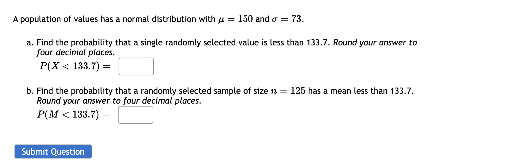Solved A population of values has a normal distribution with | Chegg.com
