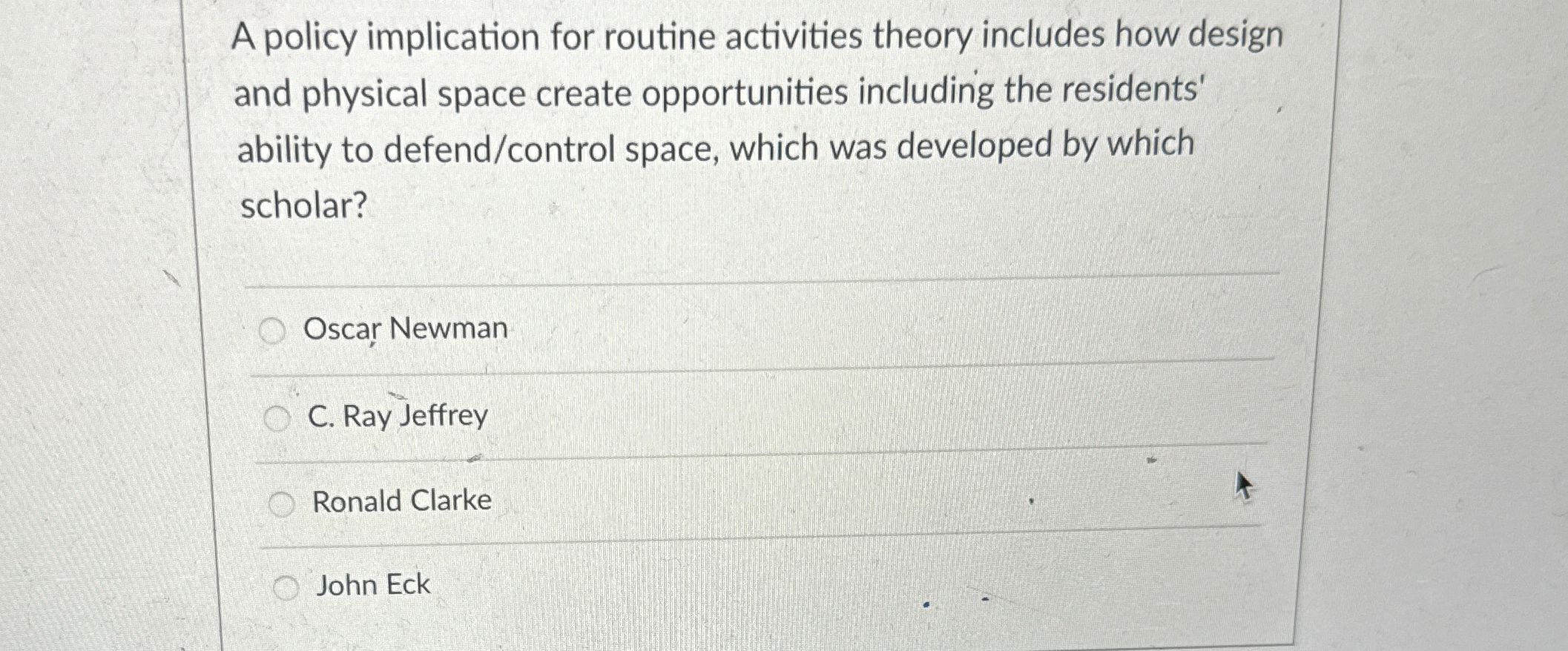 Solved A Policy Implication For Routine Activities Theory