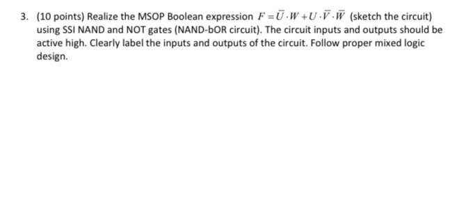 Solved 3. (10 points) Realize the MSOP Boolean expression F | Chegg.com