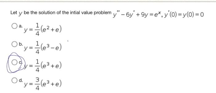 Solved Let y be the solution of the intial value problem | Chegg.com