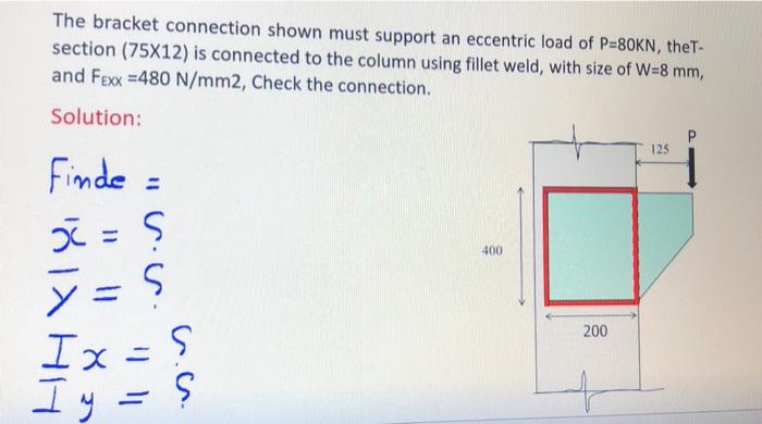 Solved The bracket connection shown must support an | Chegg.com