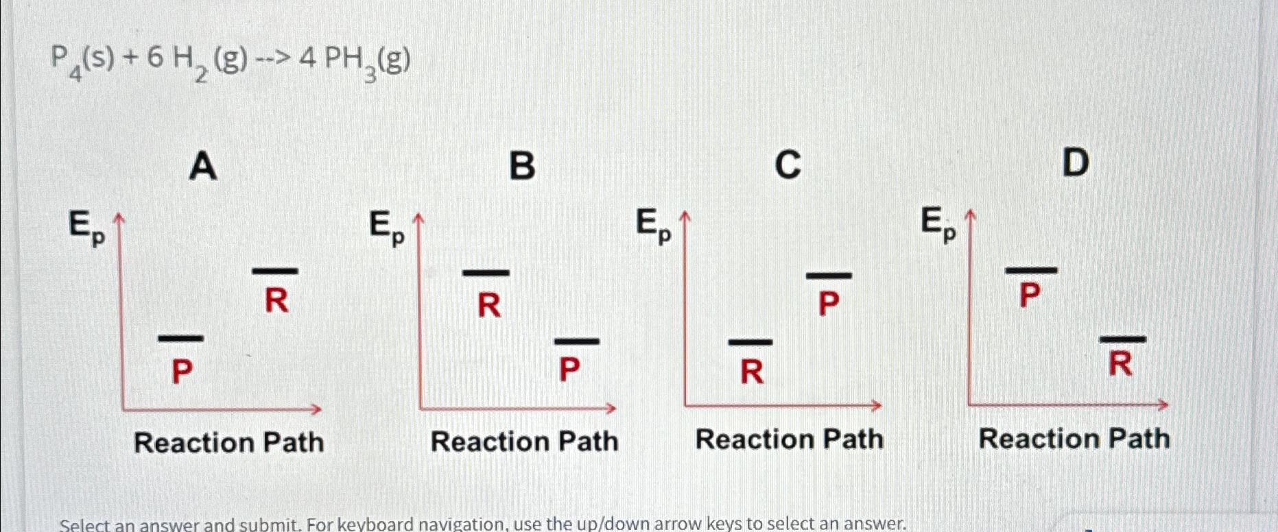 Solved P4(s)+6H2(g)→4PH3(g)ABCD | Chegg.com