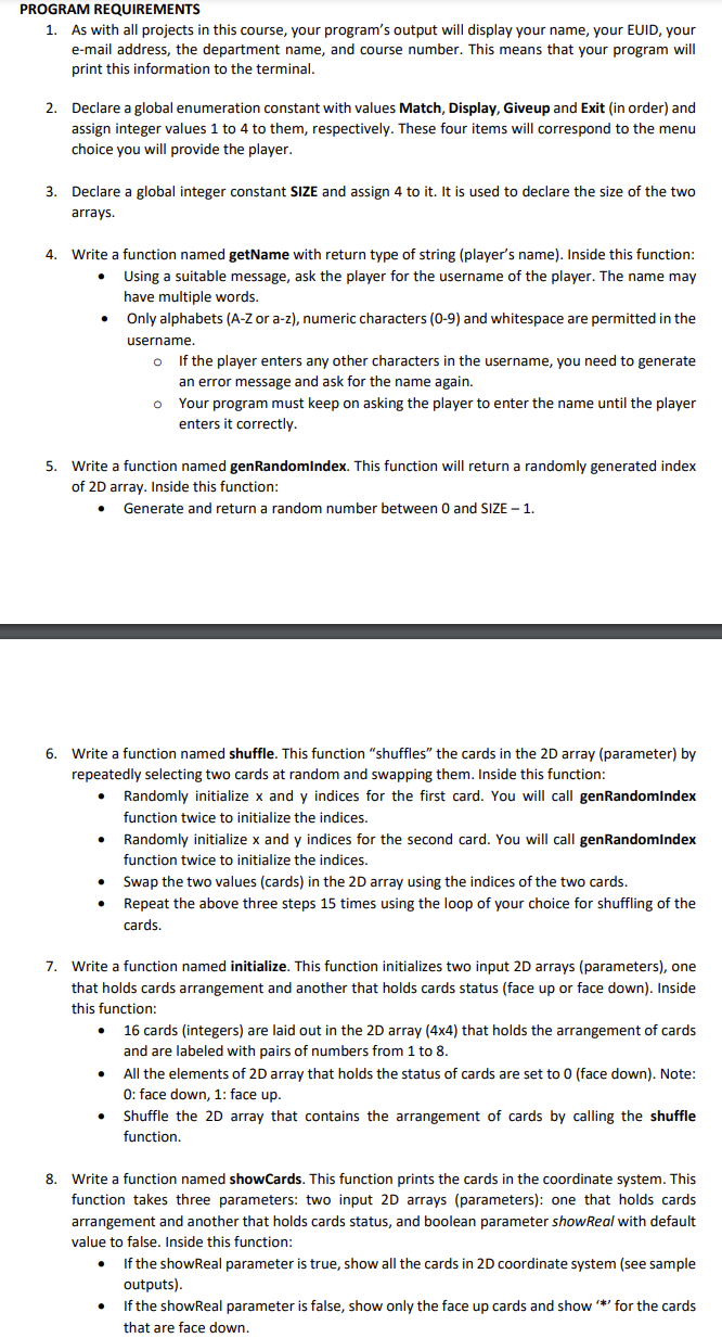 Solved I need help finishing this C++ ﻿project, specifically | Chegg.com