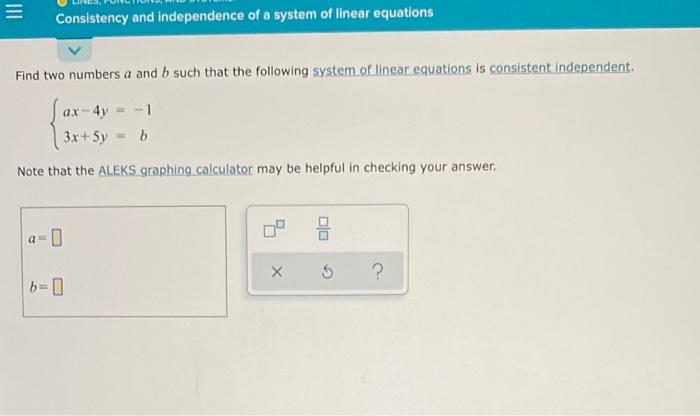 Solved III Consistency and independence of a system of | Chegg.com