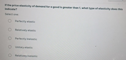 Solved If the price elasticity of demand for a good is | Chegg.com