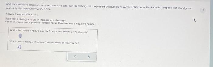Abdul is a software saleiman, Let y represent his | Chegg.com