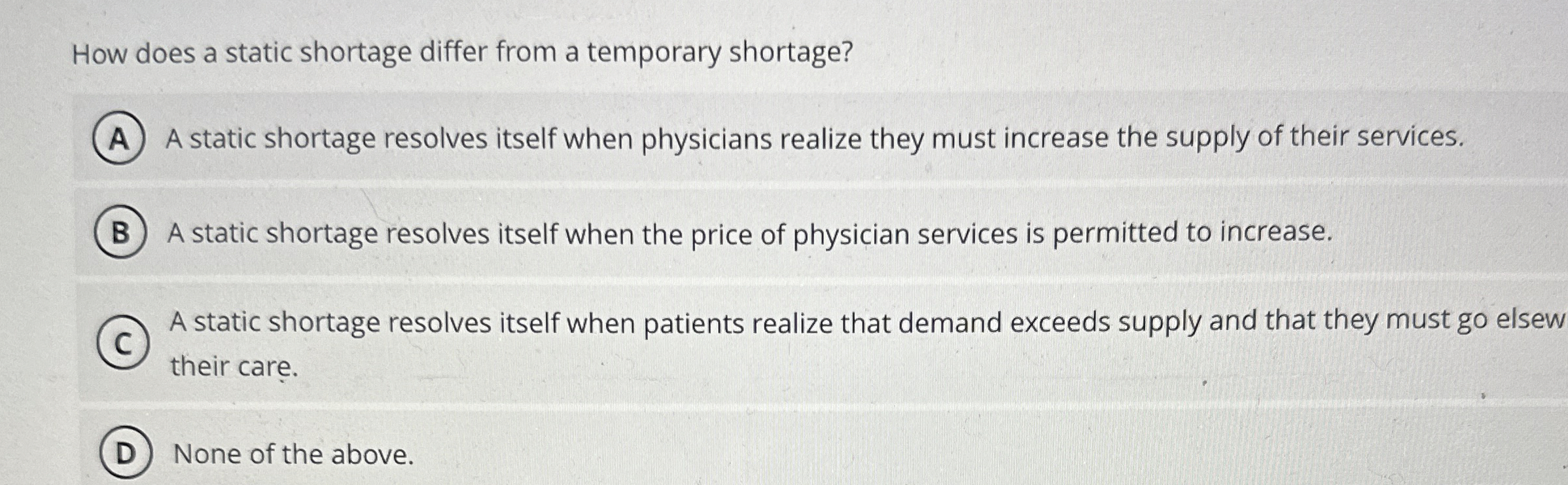 Solved How does a static shortage differ from a temporary | Chegg.com