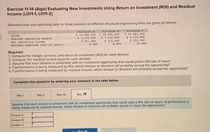 Solved Exercise 11-14 (Algo) Evaluating New Investments | Chegg.com