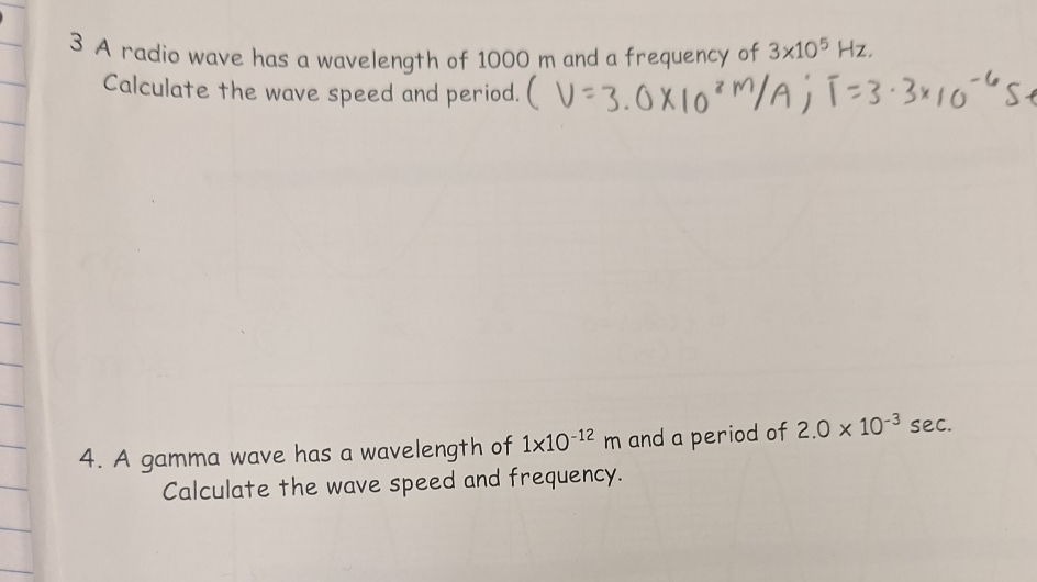 Solved 3 ﻿A radio wave has a wavelength of 1000m ﻿and a | Chegg.com