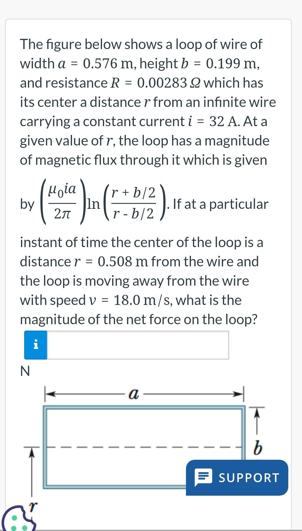 Solved The figure below shows a loop of wire of width | Chegg.com