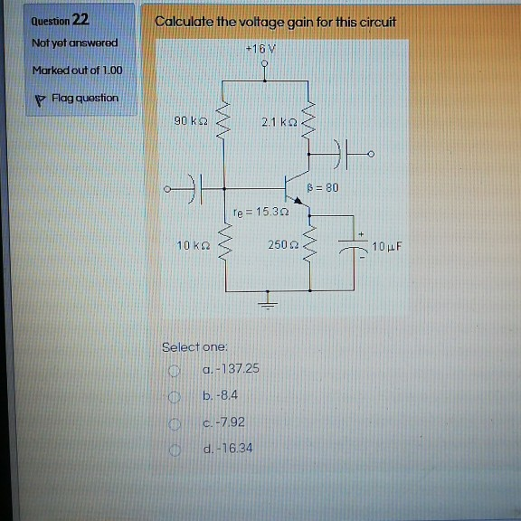 Solved Question 18 Calculate the quiescent | Chegg.com