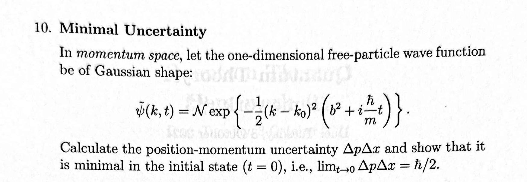 Solved Minimal UncertaintyIn momentum space, let the | Chegg.com