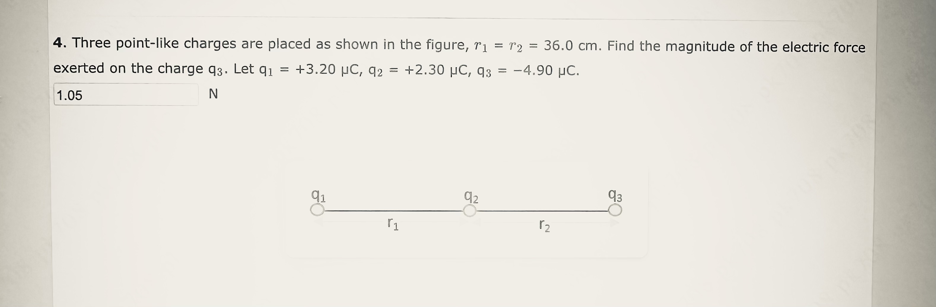 Solved Three point-like charges are placed as shown in the | Chegg.com