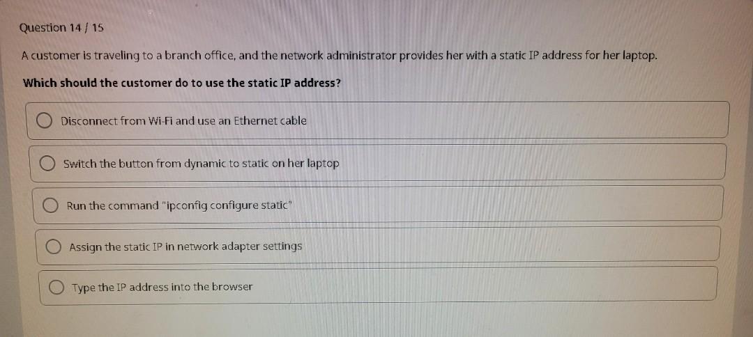 Solved Question 10 / 15 A user is unable to reach Google.com | Chegg.com