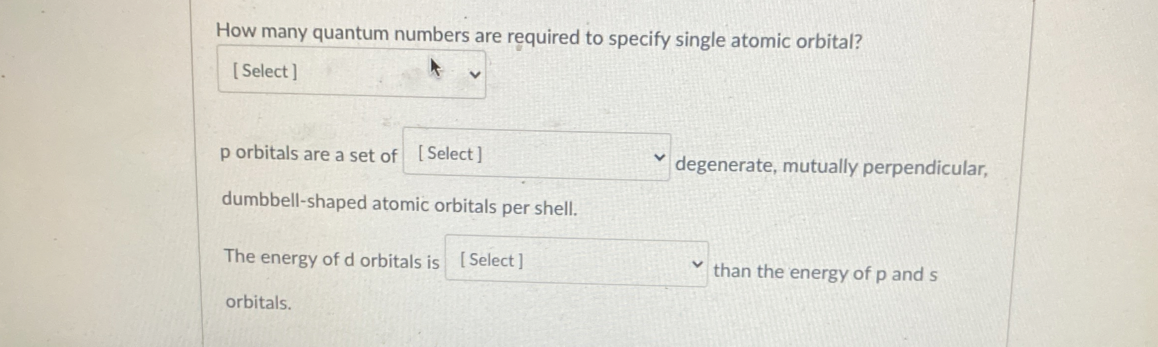 Solved How many quantum numbers are required to specify | Chegg.com