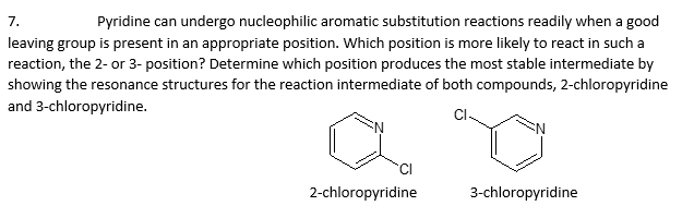 Solved Pyridine can undergo nucleophilic aromatic | Chegg.com