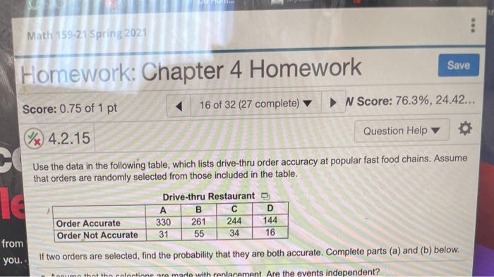 Solved hrome Homework: Chapter 4 Homework Save Score: 0 of 1 | Chegg.com