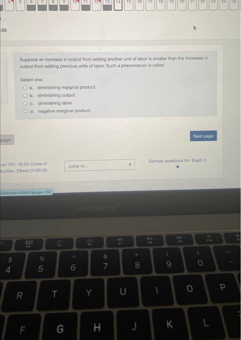 Solved Suppose an increase in output from adding another | Chegg.com