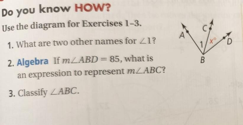 Solved Do you know HOW? Use the diagram for Exercises 1-3. | Chegg.com