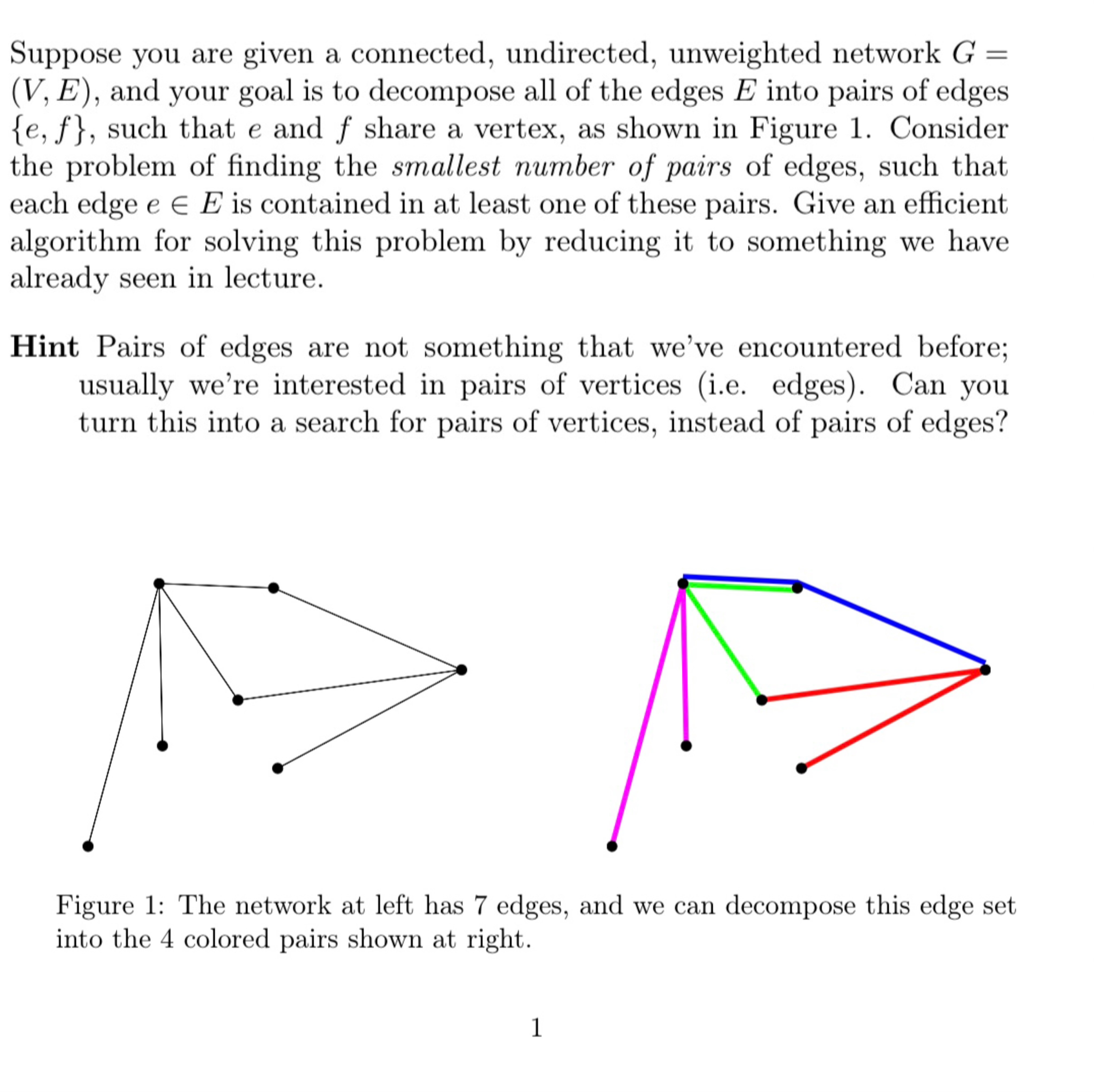 Solved Suppose you are given a connected, undirected, | Chegg.com