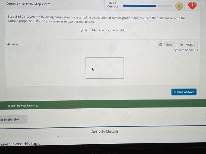 Solved Step 2 Of 2 Given The Following Parameters For A Chegg