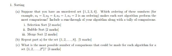 Solved (a) Suppose that you have an unordered set {1,2,3,4}. | Chegg.com