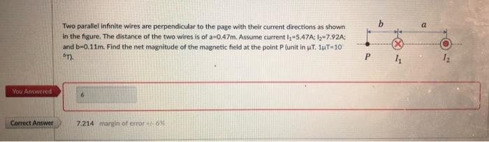 Solved Two parallel infinite wires are perpendicular to the | Chegg.com