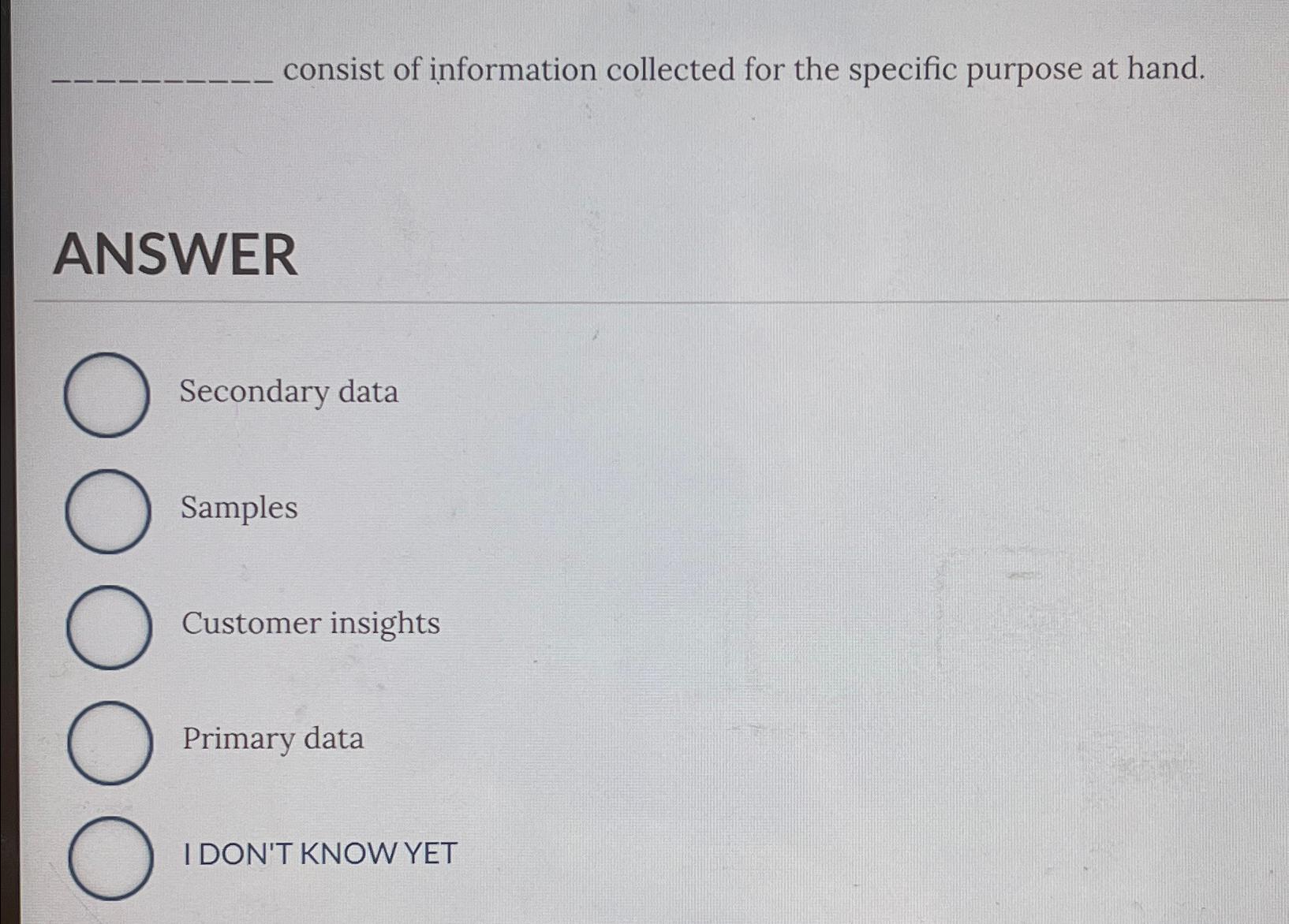 Solved consist of information collected for the specific | Chegg.com