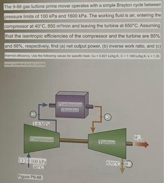 Solved 9-70 An ideal Ericsson cycle using air as the working | Chegg.com