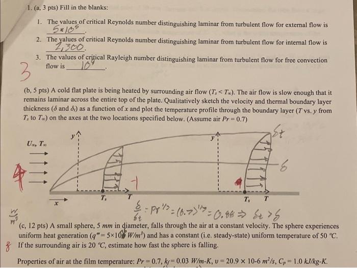 Solved 1. (a,3 pts) Fill in the blanks: 1. The values of | Chegg.com