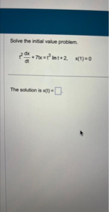 Solved Solve the initial value problem. | Chegg.com