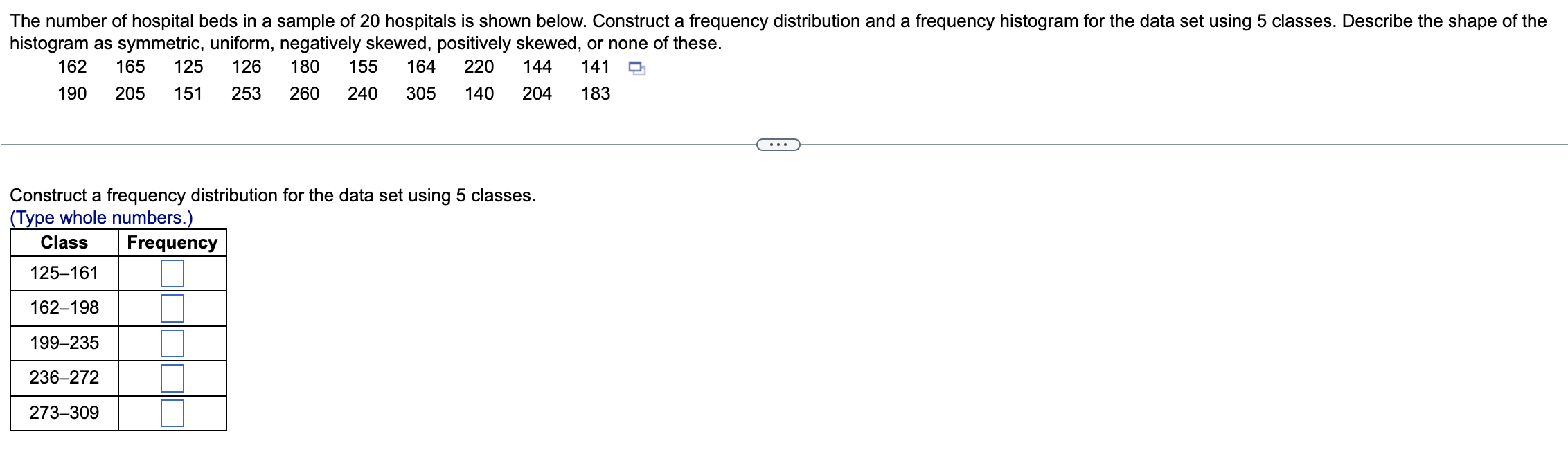 Solved The number of hospital beds in a sample of 20 | Chegg.com