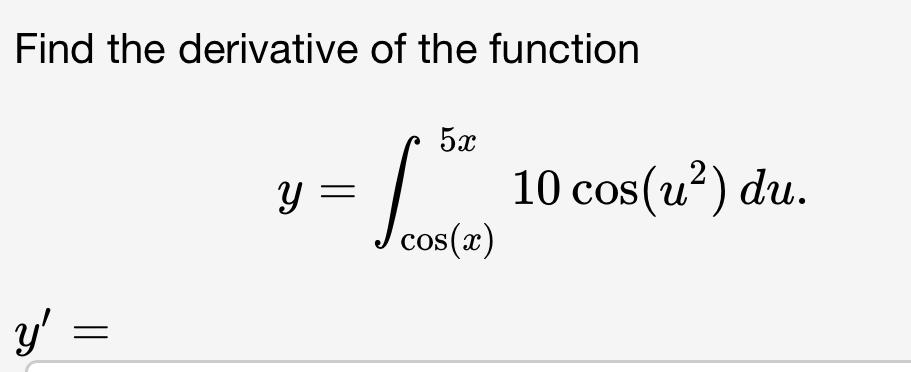 Solved Find the derivative of the | Chegg.com