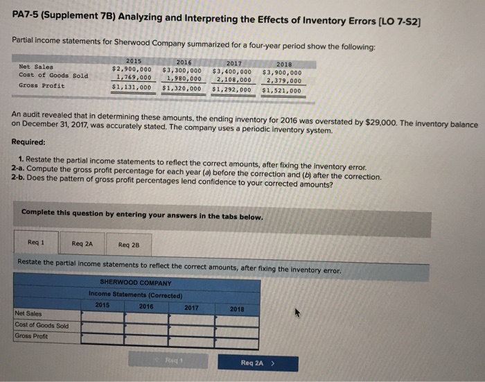 Solved PA7-5 (Supplement 7B) Analyzing and Interpreting the | Chegg.com