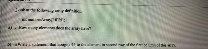 Solved Look at the following array definition. int | Chegg.com