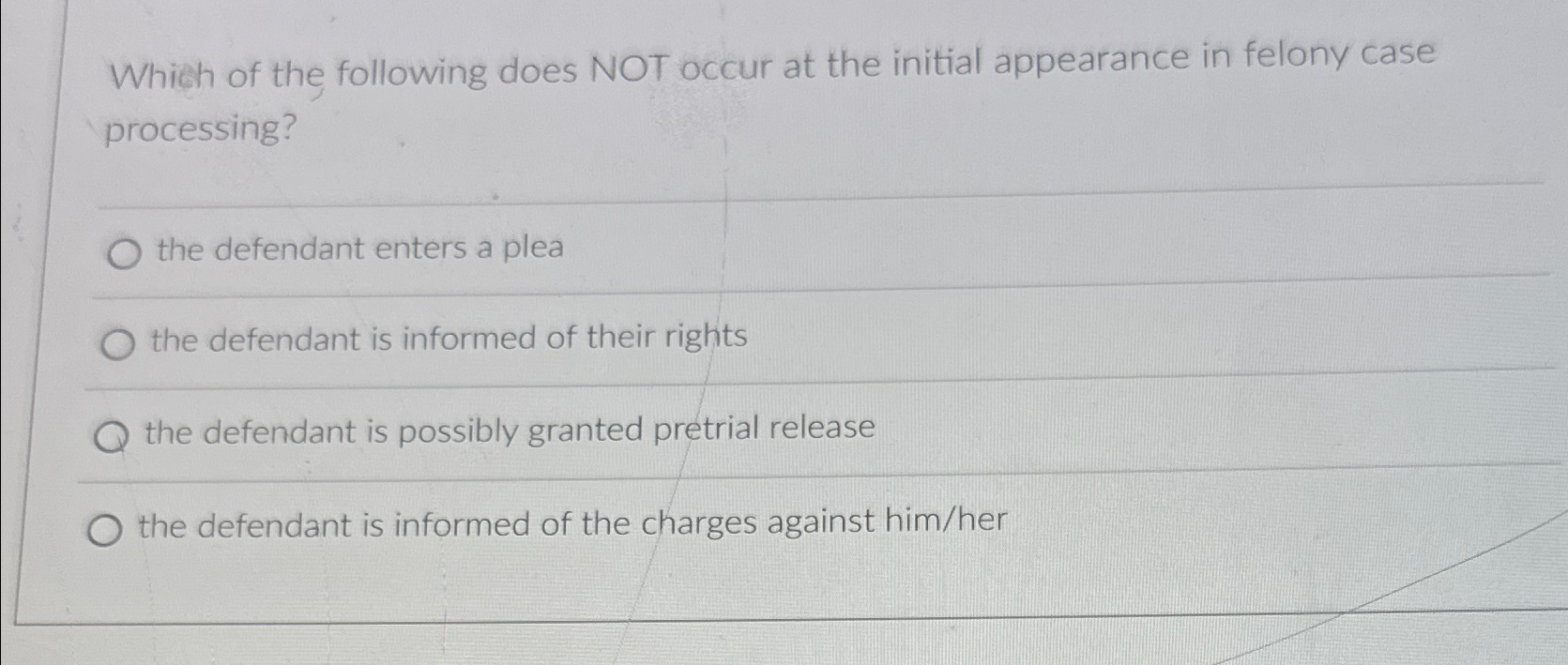 Solved Which of the following does NOT occur at the initial | Chegg.com