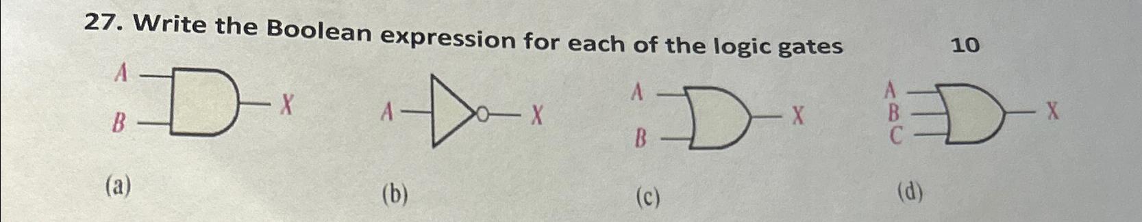 Solved Write the Boolean expression for each of the logic | Chegg.com