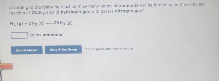 Solved According to the following reaction, how many grams | Chegg.com