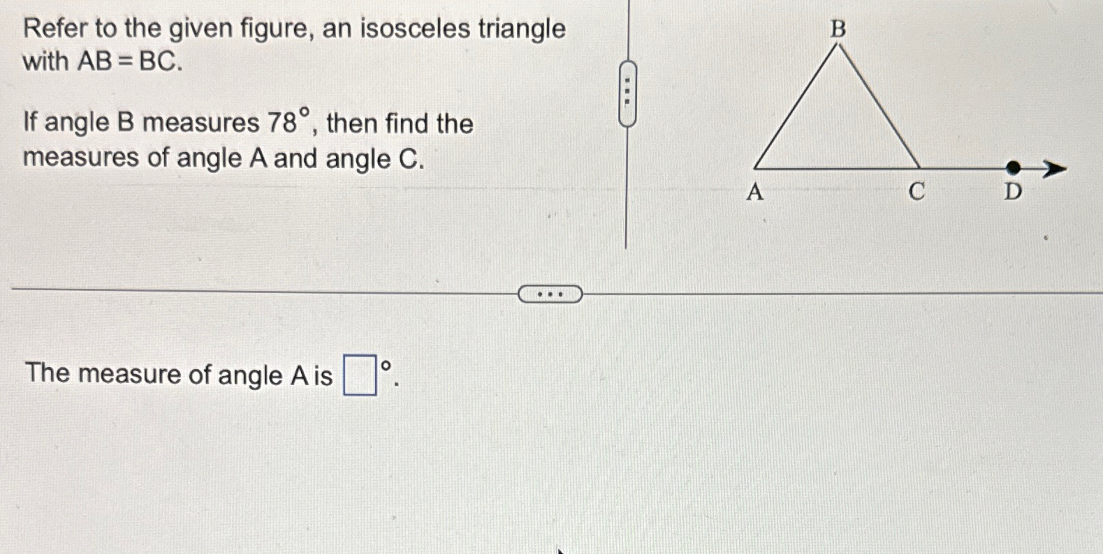 Refer to the given figure, an isosceles triangle with | Chegg.com