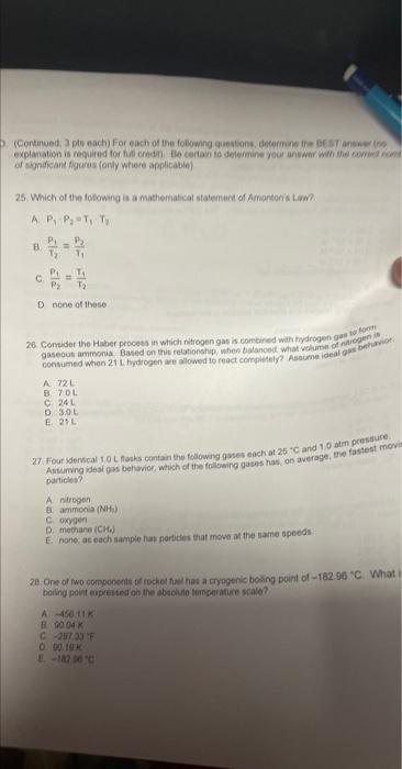 Solved (Continued; 3 ple each) For each of the folowing | Chegg.com