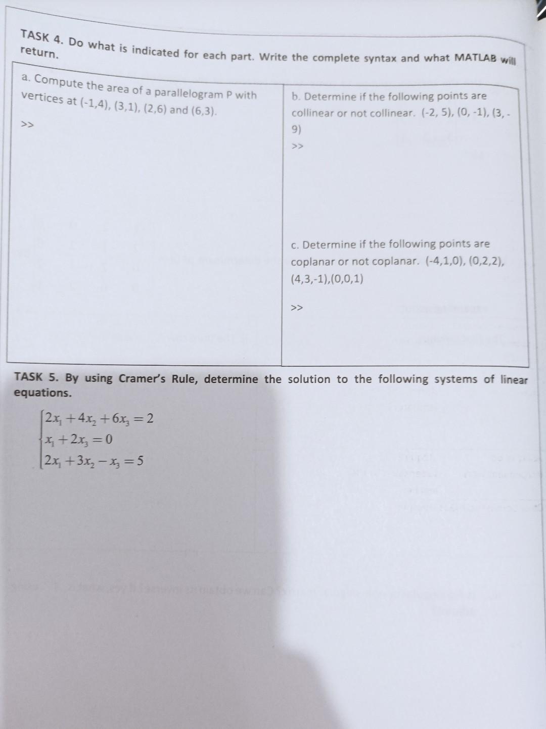 Solved ASSESSMENT TASKS : TASK 1. Create the following | Chegg.com