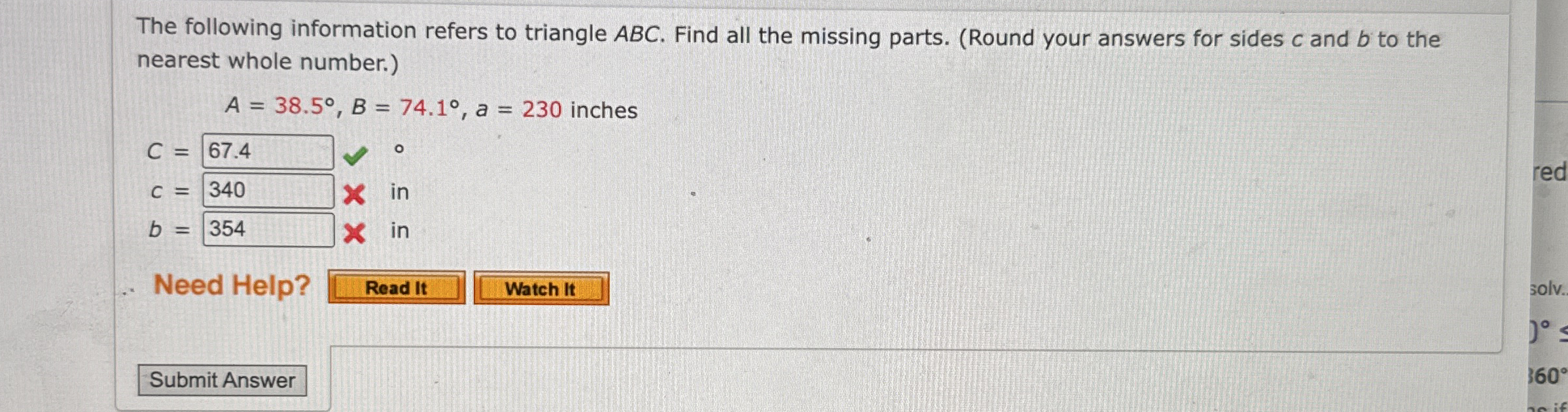 Solved The following information refers to triangle ABC. | Chegg.com
